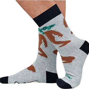 Mens Funny Shark Alien Bigfoot Socks Novelty Christmas Space Gifts Stocking Stuffers in 4 Pack Box