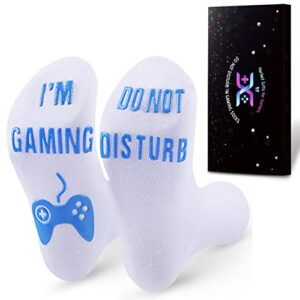 do not disturb i’m gaming socks, teenager gifts idea teens stocking stuffers gamer sock gift for boys men dad father