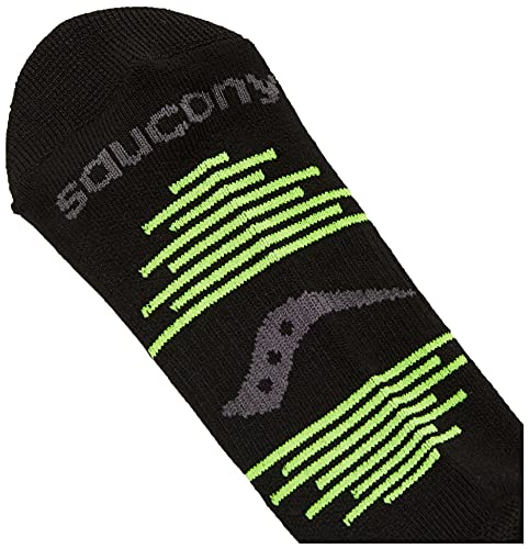 Saucony Men's Multi-Pack Firework Ventilating Performance Comfort No-Show Socks, Black/Grey Assorted (6 Pairs), Shoe Size: 8-12