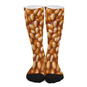 mystcover baked beans socks for women socks for men crew socks for boys mid socks for girls stocking stuffers for teens casual athletic sport dress socks