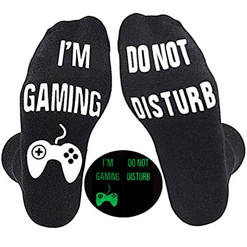 Do Not Disturb I'm Gaming Socks Novelty Gamer Socks,Funny Gamer Gift,Stocking Stuffers For Men teens Kids Gamer Lovers