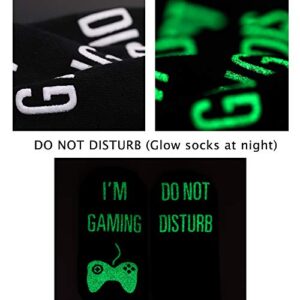 Do Not Disturb I'm Gaming Socks Novelty Gamer Socks,Funny Gamer Gift,Stocking Stuffers For Men teens Kids Gamer Lovers