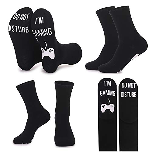 Do Not Disturb I'm Gaming Socks Novelty Gamer Socks,Funny Gamer Gift,Stocking Stuffers For Men teens Kids Gamer Lovers