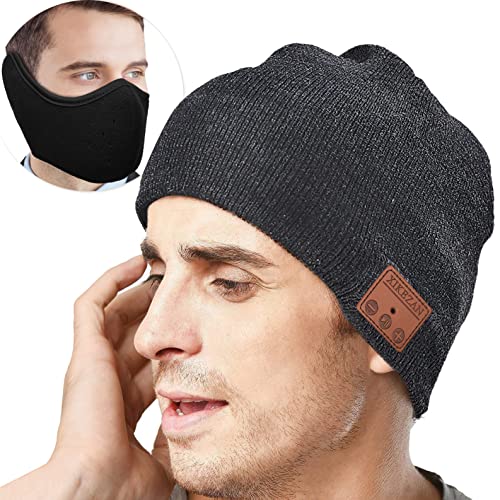 Bluetooth Hat Beanie,Unique Christmas Tech Gifts for Men Women Teen Boys Girls Boyfriend Husband Teenage Son Dark Gray