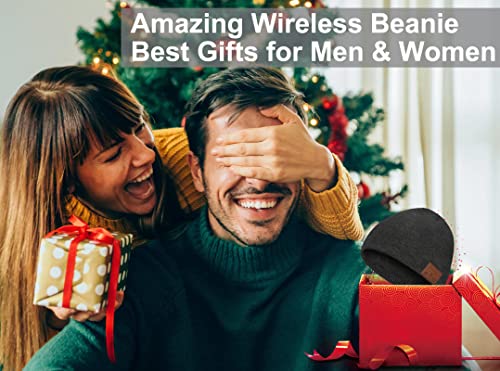 Bluetooth Hat Beanie,Unique Christmas Tech Gifts for Men Women Teen Boys Girls Boyfriend Husband Teenage Son Dark Gray