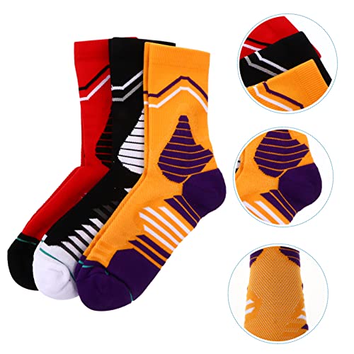 GAFOKI 3 Pairs Sports Socks Stocking Stuffers for Guys Slipper Socks Men's Athletic Socks Basketball Socks Men Breathable Socks Outdoor Socks Men Sweat Releasing Socks Breathable Socks