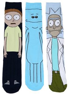 rick and morty mens casual crew socks 3 pair pack