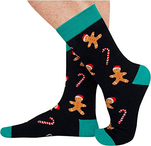 Zmart Funny Christmas Socks for Men Boys Holiday Socks Gingerbread Socks, Gingerbread Gifts Stocking Stuffers for Teen Boys Secret Santa Gifts Christmas Gifts