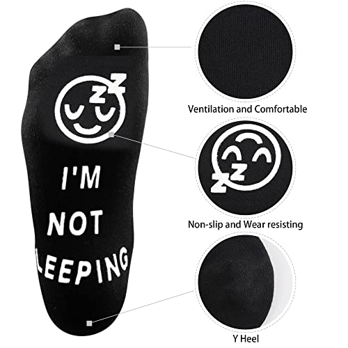 Leotruny I'm Not Sleeping I'm Just Resting My Eyes Novelty Funny Socks Birthday Gifts for Men Women Dad Boyfriend (C01-Eyelash)