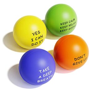 kdg motivational stress balls(4 pack) for kids and adults,stress relief balls with quetos to relieve anxiety and manage anger as gift…