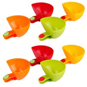 dip clip bowl plate holder -8pcs color plastic dish chip and dip serving set for spice tomato sauce salt veggie vinegar ketchup chips – chip clips holders cup paper plate holder condiment cups dipping