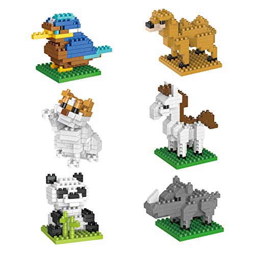 FUN LITTLE TOYS Mini Animals Building Blocks Sets for Goodie Bags, Prizes, Birthday Gifts, Party Favors for Kids 12 Boxes