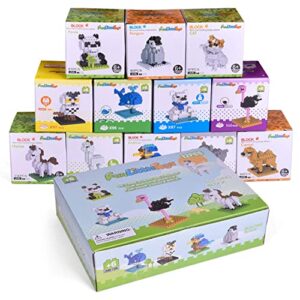 FUN LITTLE TOYS Mini Animals Building Blocks Sets for Goodie Bags, Prizes, Birthday Gifts, Party Favors for Kids 12 Boxes