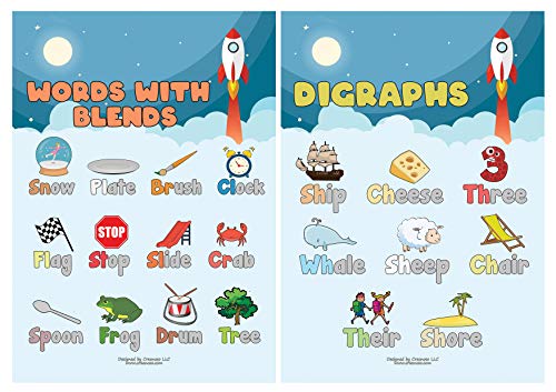 Creanoso Delightful Primary English Educational Learning Posters (24-Pack) - Premium Quality Gift Ideas for Children, Teens, & Adults for All Occasions - Stocking Stuffers Party Favor & Giveaways