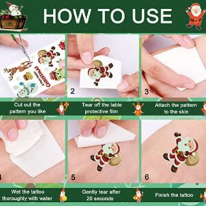 Luminous Christmas Temporary Tattoos for Kids Stocking Stuffers 130 PCS Cute Fake Face Body Tattoo Sticker Gifts for Boys Girls Adults Xmas Eve Holiday Birthday Party Favors Supplies Decorations