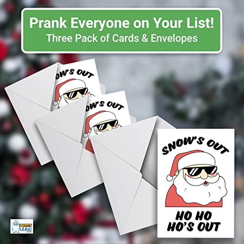 Prank Xmas Greeting Card Plays Raunchy Sounds When Opened. 3 Pack Has Big Fake Stop Button. 20 Hilarious Seconds of Nonstop Naughty Sound. Extra Loud Adult Gag Gift or Stocking Stuffer for Fun Friends