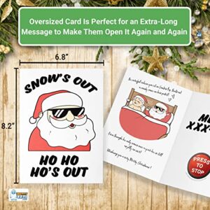 Prank Xmas Greeting Card Plays Raunchy Sounds When Opened. 3 Pack Has Big Fake Stop Button. 20 Hilarious Seconds of Nonstop Naughty Sound. Extra Loud Adult Gag Gift or Stocking Stuffer for Fun Friends