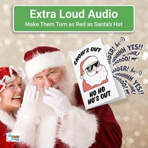 Prank Xmas Greeting Card Plays Raunchy Sounds When Opened. 3 Pack Has Big Fake Stop Button. 20 Hilarious Seconds of Nonstop Naughty Sound. Extra Loud Adult Gag Gift or Stocking Stuffer for Fun Friends