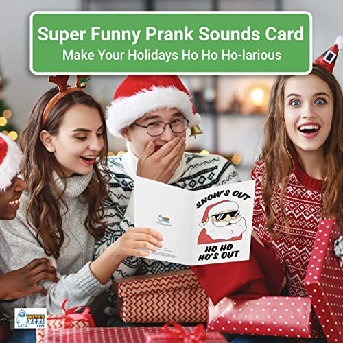 Prank Xmas Greeting Card Plays Raunchy Sounds When Opened. 3 Pack Has Big Fake Stop Button. 20 Hilarious Seconds of Nonstop Naughty Sound. Extra Loud Adult Gag Gift or Stocking Stuffer for Fun Friends