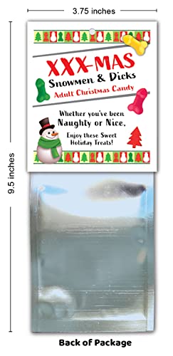 3 Pack - Snowman Christmas Weener Candy - Adult Funny Holiday Party Favor Penis Stocking Stuffer