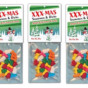 3 Pack - Snowman Christmas Weener Candy - Adult Funny Holiday Party Favor Penis Stocking Stuffer