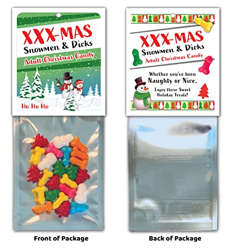 3 Pack - Snowman Christmas Weener Candy - Adult Funny Holiday Party Favor Penis Stocking Stuffer