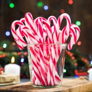 Red & White Jumbo Candy Canes Peppermint Flavor 8in Classic Hard Candy Suckers for Kids Adults Christmas Tree Table Decoration Xmas Stocking Stuffers Holiday Goody Bag Filler & Party Favor 3 Count