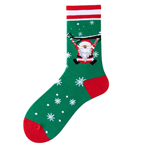 Nzwiluns Funny Christmas Socks for Men Women Crew Socks Novelty Holiday Long Socks Plus Size Xmas Gifts for Family