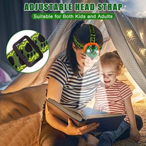 Triceratops LED Headlamp - Dinosaur Headlamp for Kids Camping Essentials | Dinosaur Toy Head Lamp Flashlight for Boys Girls or Adults | Ideal Gift for Birthday, Halloween, Christmas, New Year