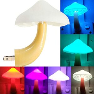 ausaye sensor led night light plug in lamp mushroom night light 7-color changing magic mini pretty mushroom-shaped night lights for adults kids nightlight