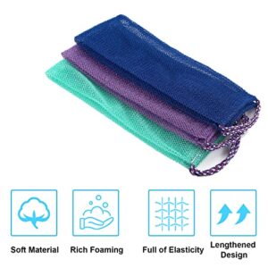 3 PCS African Exfoliating Net,African Net Sponge,Exfoliating Body Scrubber Back Scrubber for Shower,Exfoliating Washcloth African Net Bath Sponge Exfoliating Net for Men Women Daily Shower Bathing