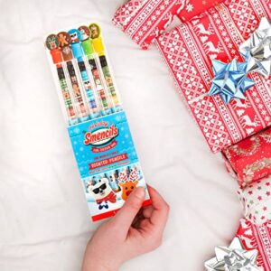 Holiday Smencils for Grown Ups - HB #2 Scented Fun Pencils, 5 Count - Stocking Stuffer, White Elephant Gifts for Adults, Office Supplies, Party Favors