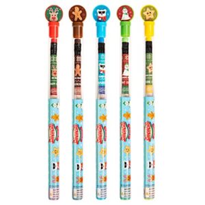 Holiday Smencils for Grown Ups - HB #2 Scented Fun Pencils, 5 Count - Stocking Stuffer, White Elephant Gifts for Adults, Office Supplies, Party Favors