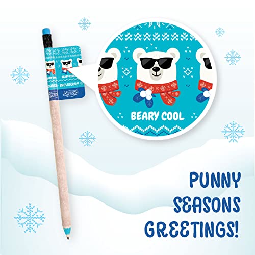 Holiday Smencils for Grown Ups - HB #2 Scented Fun Pencils, 5 Count - Stocking Stuffer, White Elephant Gifts for Adults, Office Supplies, Party Favors