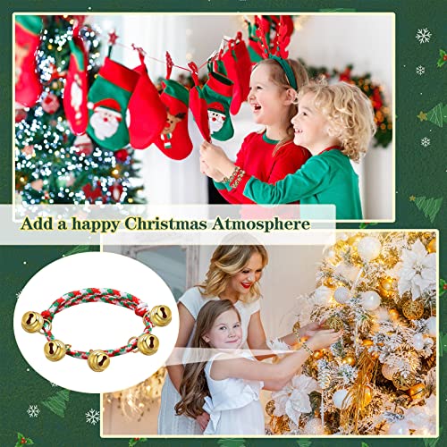 24 Pack Bell Christmas Bracelet Jingle Bracelets for Kids Adjustable Friendship Bracelets Adults Red and Green Wristbands Fun Christmas Party Favors Gifts Stocking Stuffers Holiday Carnival