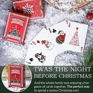 Christmas Playing Cards, Cute Designs for Family Fun with Free Card Game eBook! Great Stocking Stuffer Gift Under 15 Dollars, Premium Poker Card Deck, Bright Colors for Kids & Adults, Standard Size