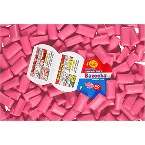 Bazooka Sugar Free Easter Bubble Gum - 60 Count To Go Cup (Pack Of 6) For Easter Basket Stuffers - Pink Chewing Gum Easter Candy In Original Sugarless Flavor - Easter Decorations For Easter Egg Hunts