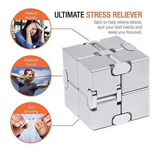 JOEYANK Fidget Cube New Version Fidget Finger Toys - Metal Infinity Cube Prime for Stress and Anxiety Relief/ADHD, Ultra Durable Sensory Gifts for Adults and Kids