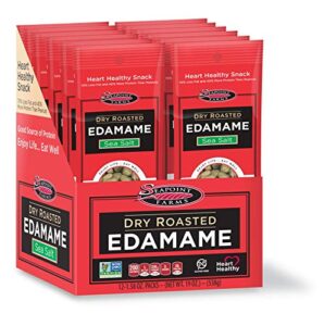 seapoint farms dry roasted edamame, sea salt, vegan, gluten-free, kosher, and non-gmo, crunchy snack for healthy snacking, 1.58 oz (pack of 12)