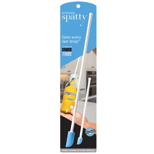 Spatty Daddy Kitchen Spatula Set (6 and 12 Inch Blue) Shark Tank Mom Made to Scrape Last Drop From Jars, Ketchup, Icing, Peanut Butter, Spreading or Mixing Gifts for Cooks, Grandma, Stocking Stuffers