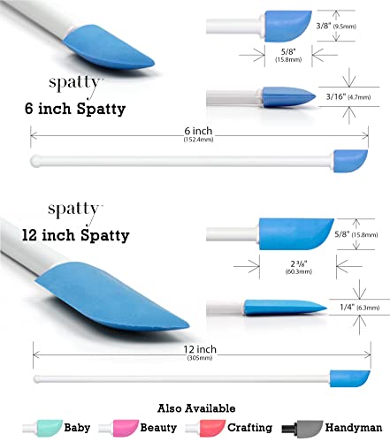 Spatty Daddy Kitchen Spatula Set (6 and 12 Inch Blue) Shark Tank Mom Made to Scrape Last Drop From Jars, Ketchup, Icing, Peanut Butter, Spreading or Mixing Gifts for Cooks, Grandma, Stocking Stuffers