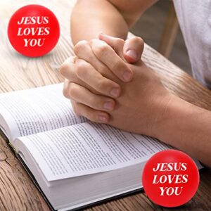 20 Pcs Jesus Loves You Stress Balls Red Stress Reliver Toys Valentines Party Favor Foam Bouncy Balls Bulk Squishy Fidget Balls for Valentine Party Bag Gift Fillers Stocking Stuffers, 1.57 Inch