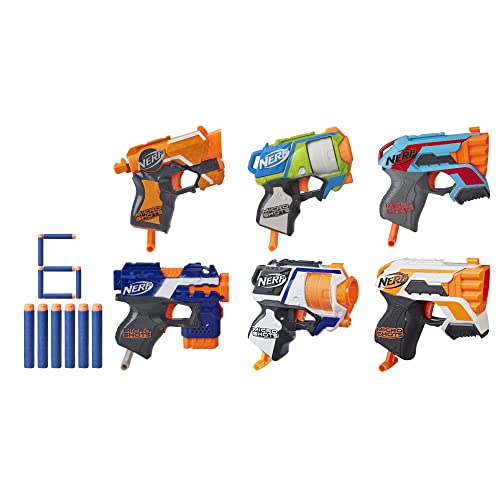 Nerf MicroShots 6-Blaster Bundle, 6 Mini Dart-Firing Nerf Elite Blasters and 6 Official Nerf Elite Darts - for Kids, Teens, Adults (Amazon Exclusive)