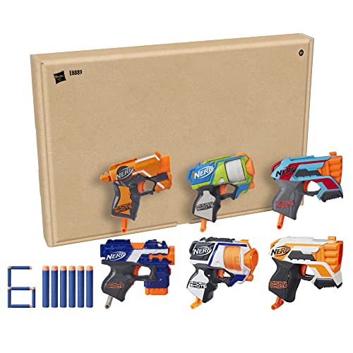 Nerf MicroShots 6-Blaster Bundle, 6 Mini Dart-Firing Nerf Elite Blasters and 6 Official Nerf Elite Darts - for Kids, Teens, Adults (Amazon Exclusive)