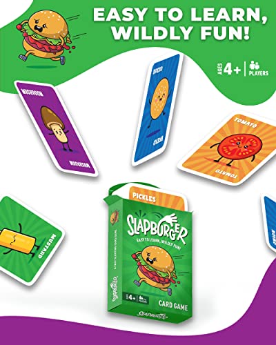 Slapburger - Fun Family Games for Game Night - Playing Card Games for Kids and Adults, Families, Teens, Car Travel, Camping, Party, Stocking Stuffer Gifts - Ages 4 and Up, 2-6 Players, 15 min