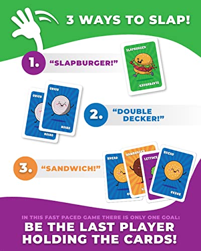 Slapburger - Fun Family Games for Game Night - Playing Card Games for Kids and Adults, Families, Teens, Car Travel, Camping, Party, Stocking Stuffer Gifts - Ages 4 and Up, 2-6 Players, 15 min