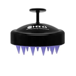 heeta hair shampoo brush, scalp care hair brush with soft silicone scalp massager (black)