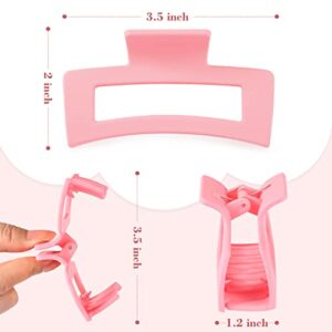 8pcs Hair Clips Set, Non-slip Hair Claw Clips 3.5 in. Acrylic Banana Rectangle Claw Clips Matte Hair Clips Hair Clamps Hair Styling Accessories for Women Girls Thin to Thick Hair, Colorful Series