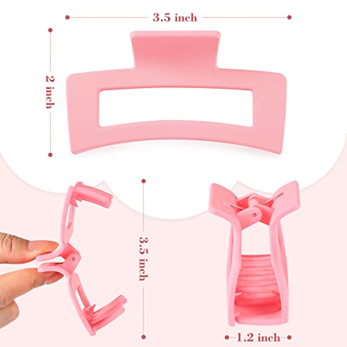 8pcs Hair Clips Set, Non-slip Hair Claw Clips 3.5 in. Acrylic Banana Rectangle Claw Clips Matte Hair Clips Hair Clamps Hair Styling Accessories for Women Girls Thin to Thick Hair, Colorful Series