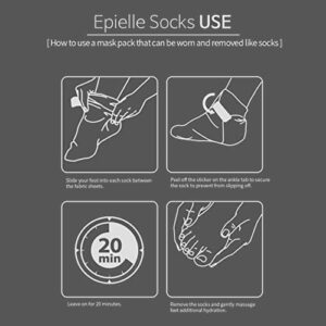 Epielle Hydrating Foot Masks (Socks 6pk) for foot cracked and dry heel to toe and callus Spa Masks - Shea butter + Jojoba Oil + Vitamin E Moisturize